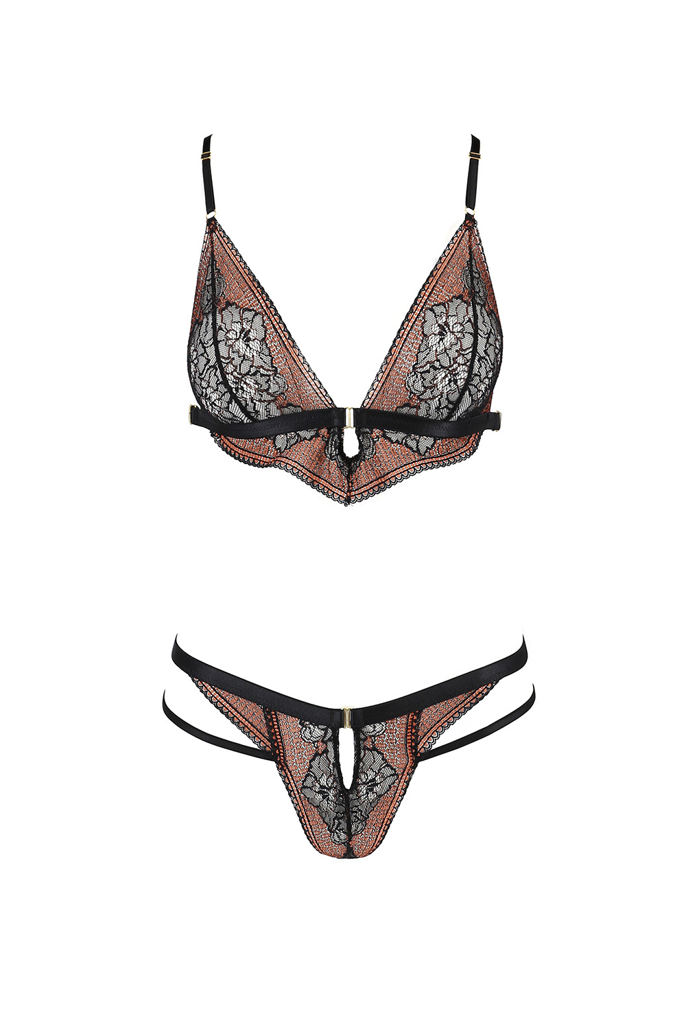 Nocna komplet biustonosz + stringi Casmir Mirella set black - sklep Kontri.pl