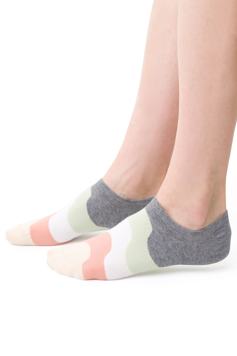 Skarpety stopki Steven 021 wzorowane stopki melanż szary 066 - sklep Kontri.pl
